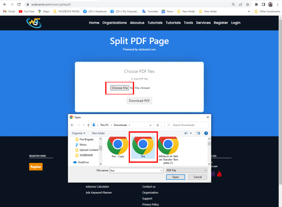 Split PDF Page Online Tool-WizBrand - Wizbrand