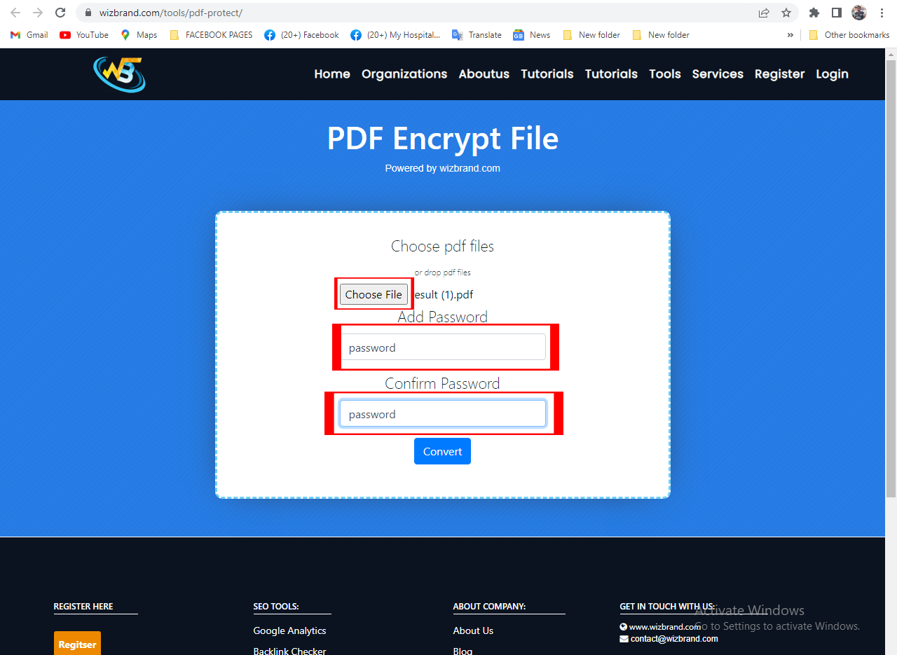 PDF Protect Online Tool -WizBrand - Wizbrand