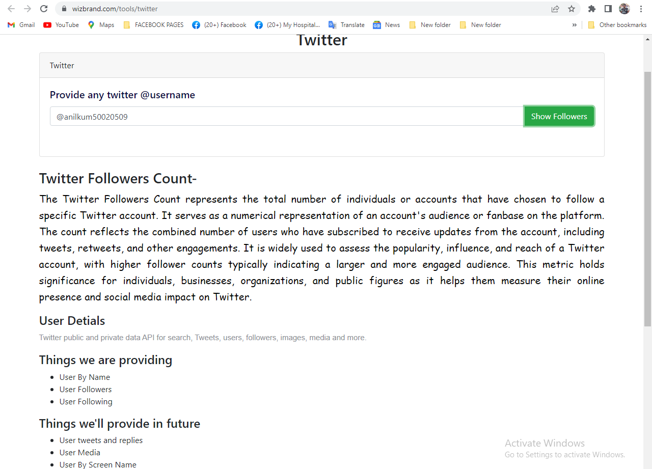 Twitter Followers Count Online Tool -WizBrand - Wizbrand