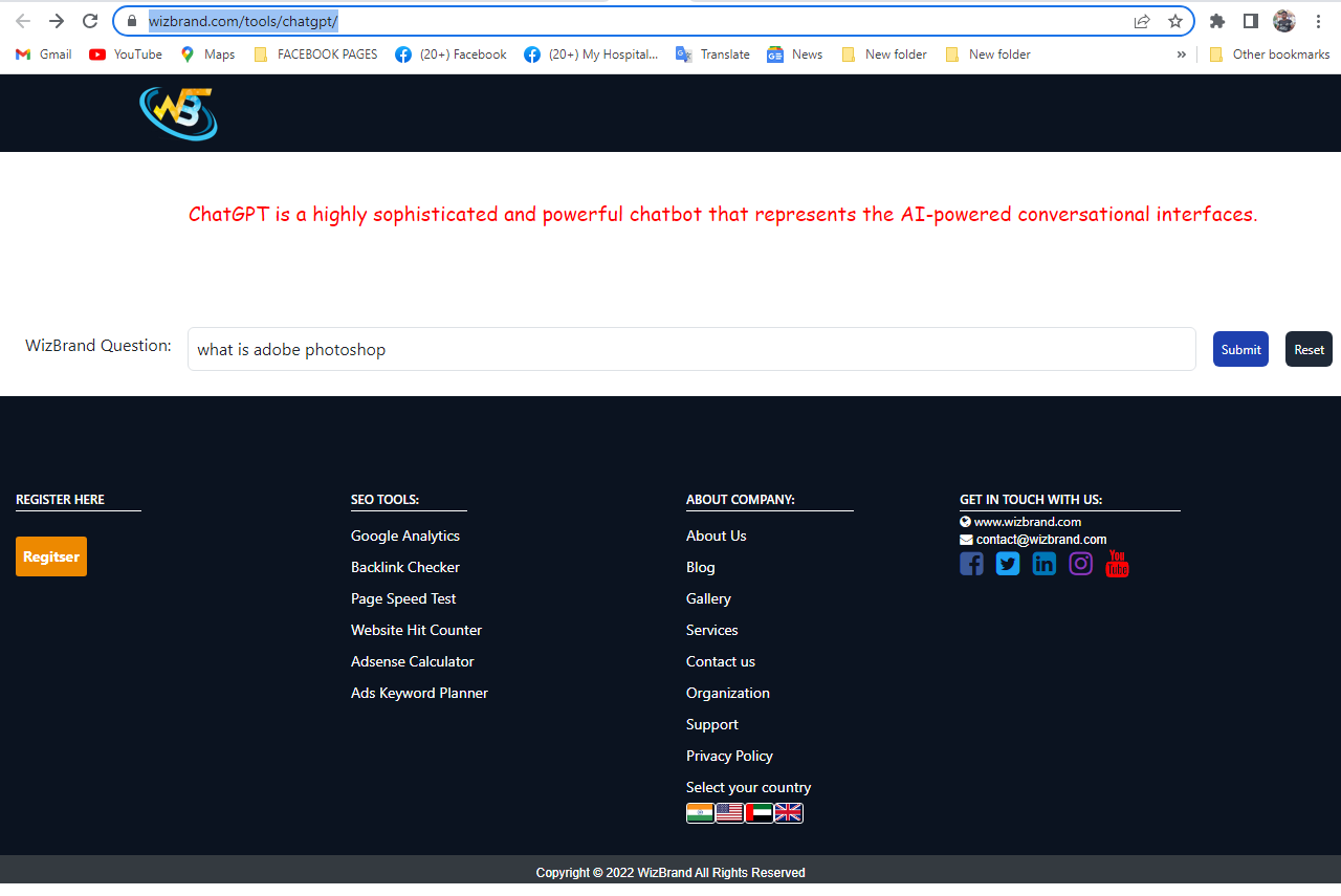 Chat GPT Online Tool -WizBrand - Wizbrand