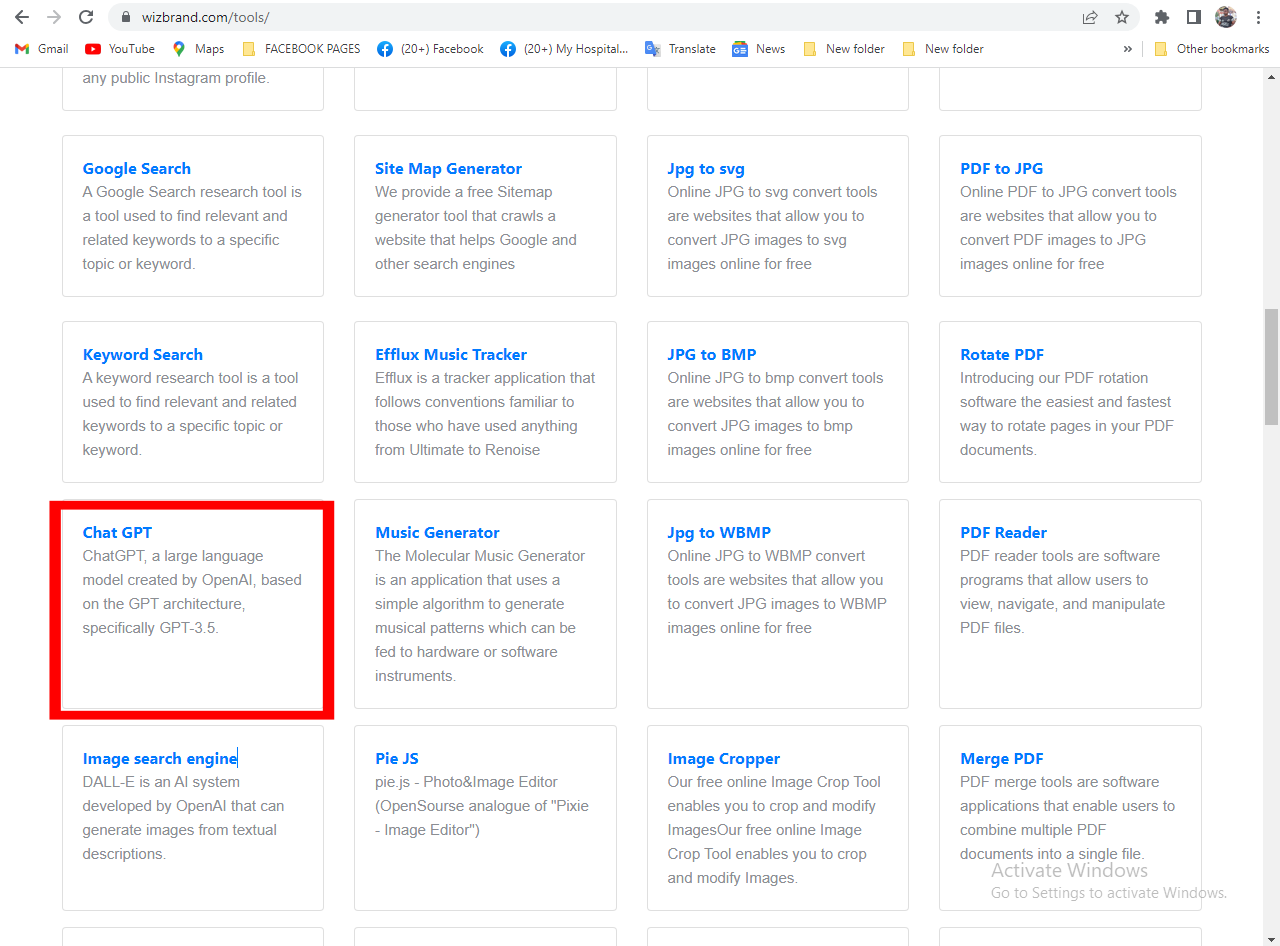 Chat GPT Online Tool -WizBrand - Wizbrand