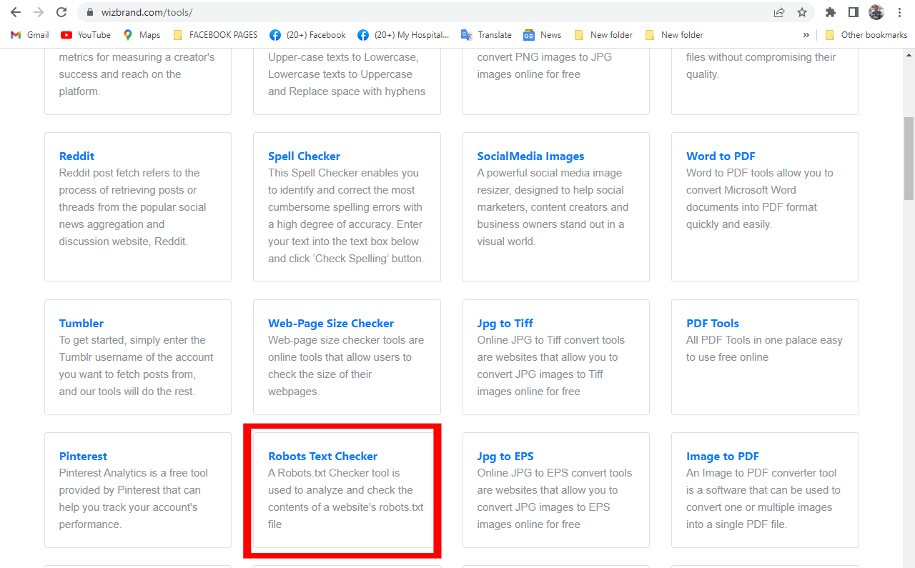 Robots Text Checker Online Tool -WizBrand - Wizbrand