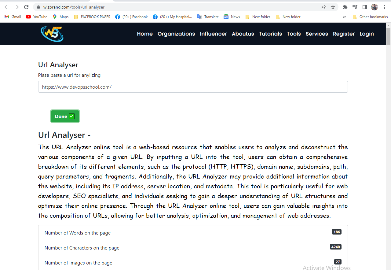 Url Analyser Online Tool -WizBrand - Wizbrand