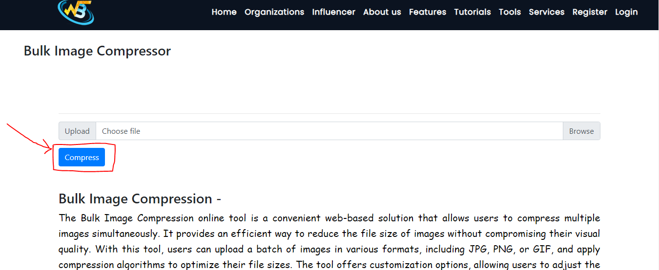 Bulk image compression online tool - WizBrand - Wizbrand