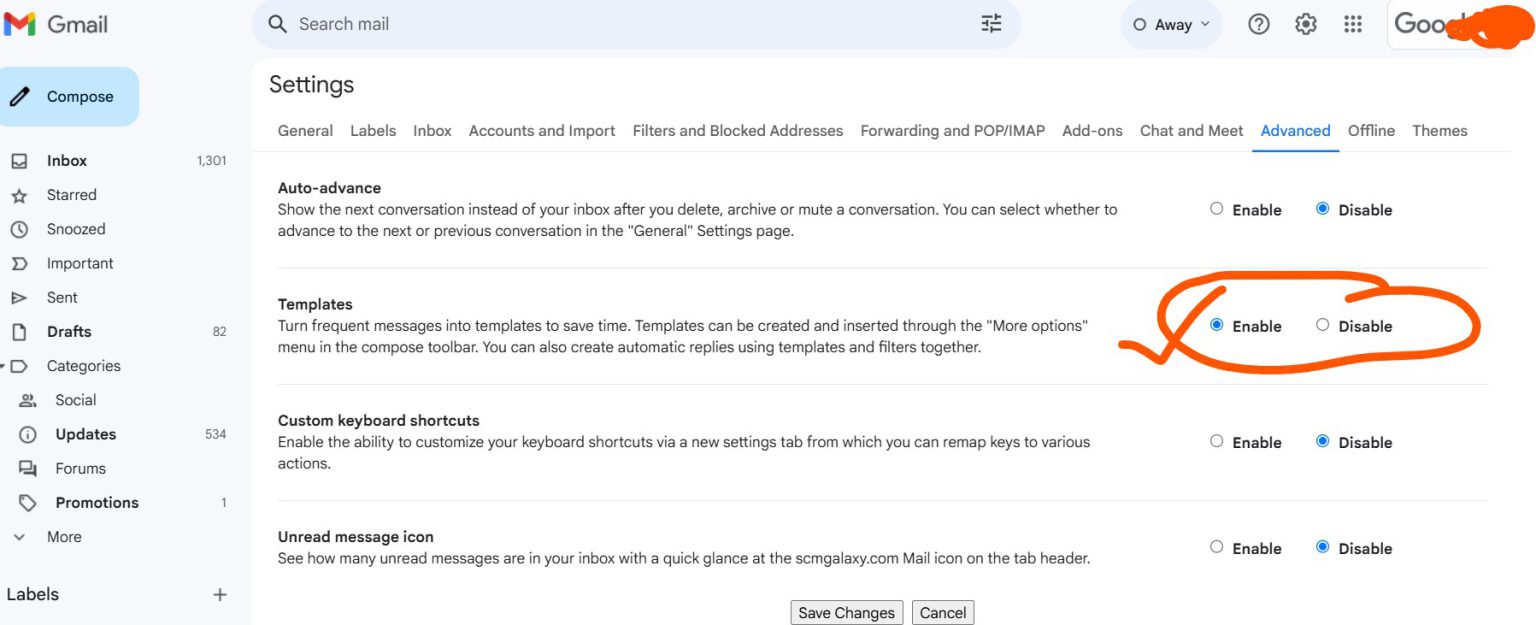How to reply gmail using a email template and available at the time of ...