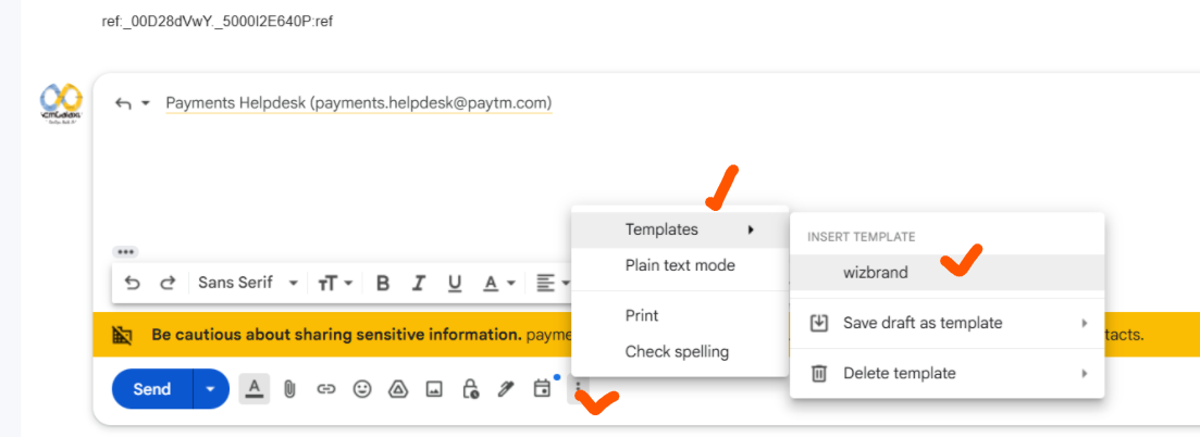 How to reply gmail using a email template and available at the time of ...